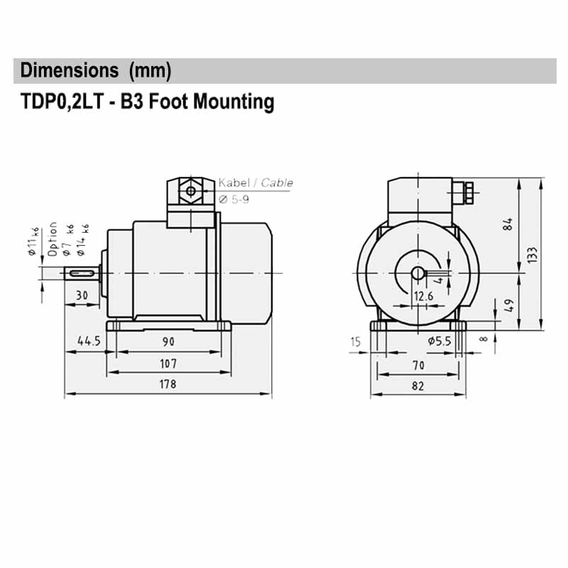 Baumer Hubner - LongLife DC Tachogenerator - TDP0,2LT-4 B3 IP 55