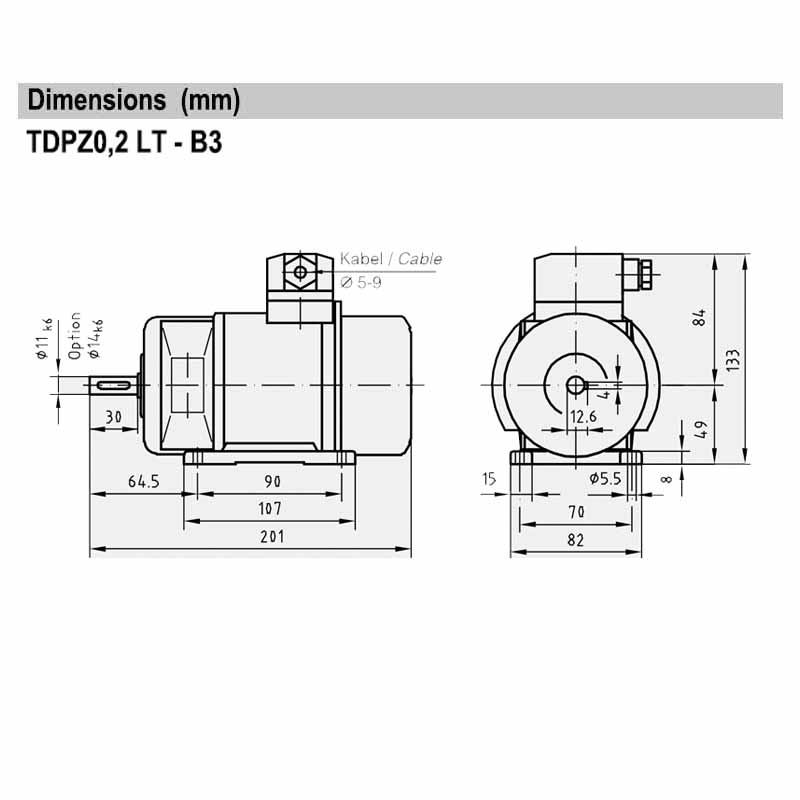 Baumer Hubner - LongLife DC Twin Tachogenerator - TDPZ0,2LT-4 B3 IP 55