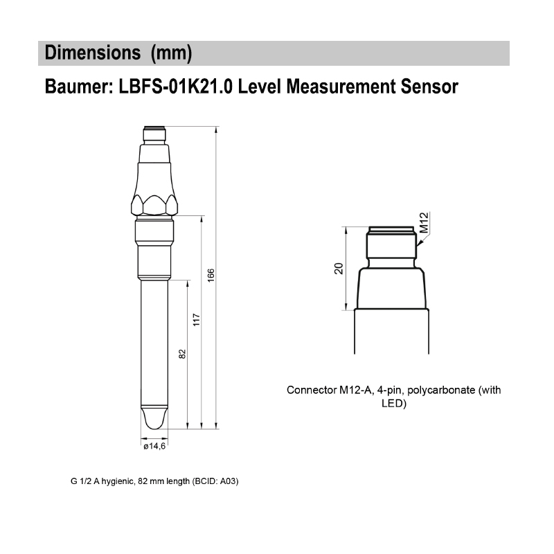 LBFS-01K21.0 - 11154491 - Baumer Level Measurement Sensor